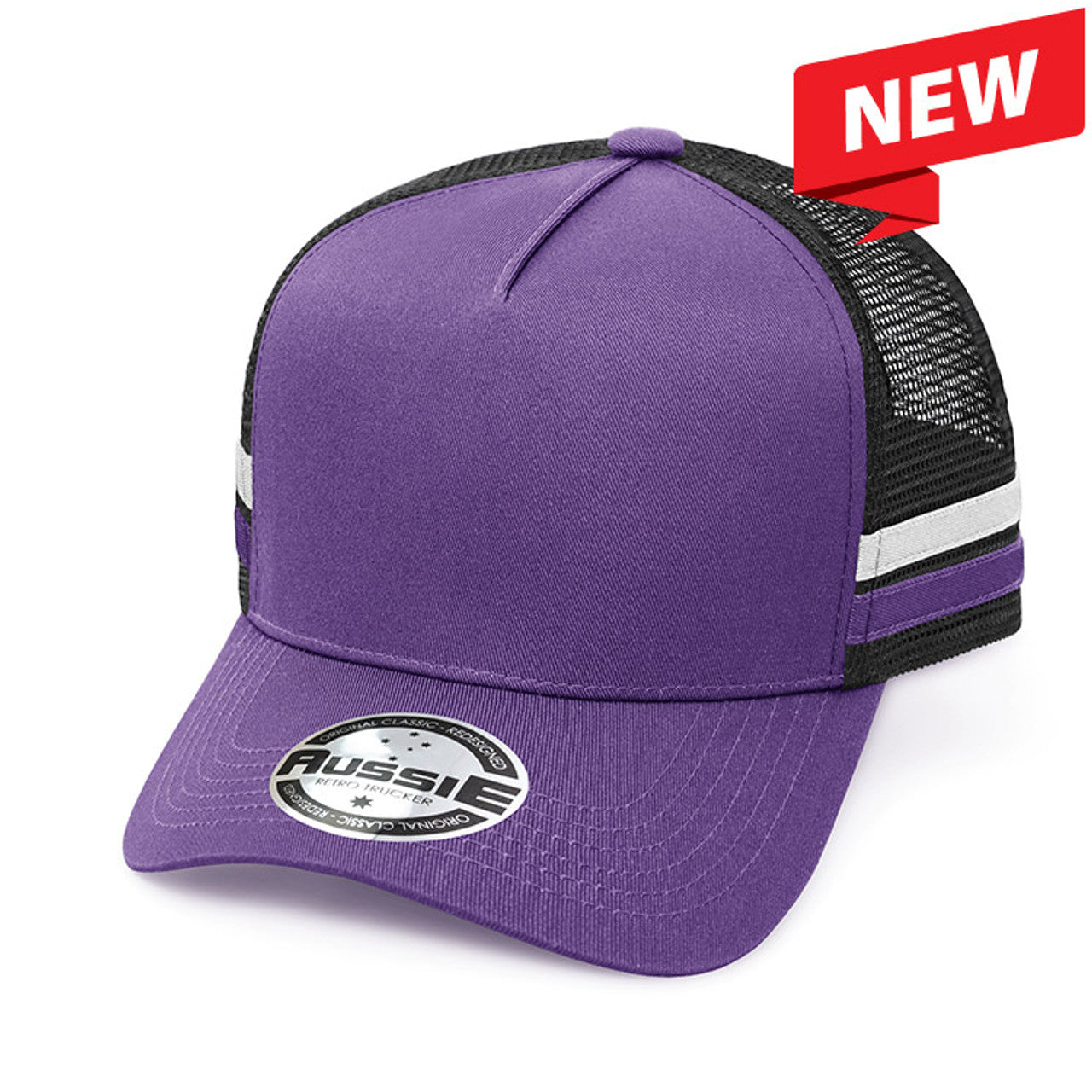 Grace Collection - AH458 Kids A-Frame Striped Trucker Cap