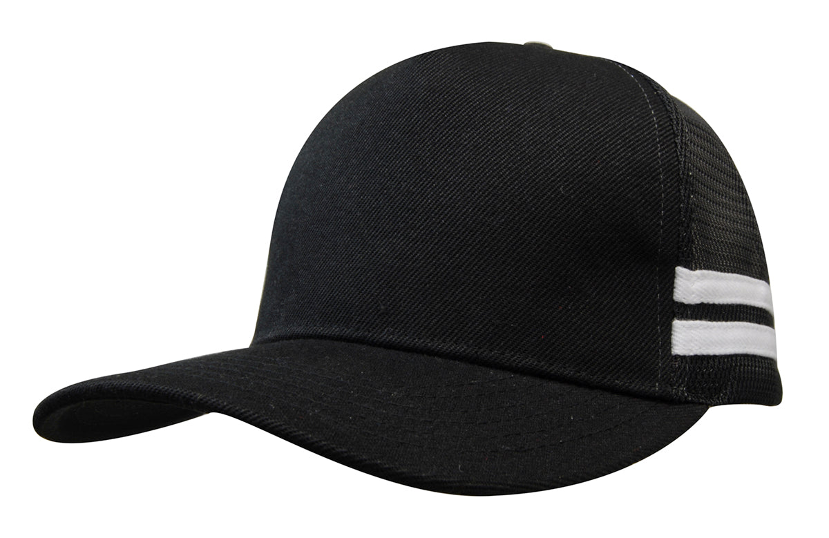 Headwear - American Premium Twill/Mesh Deep Fit Trucker with Stripes